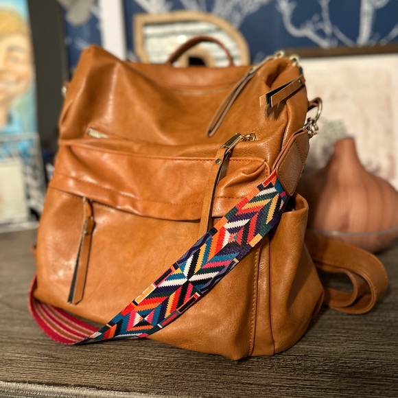 Bags | Boho Brown Backpack | Poshmark